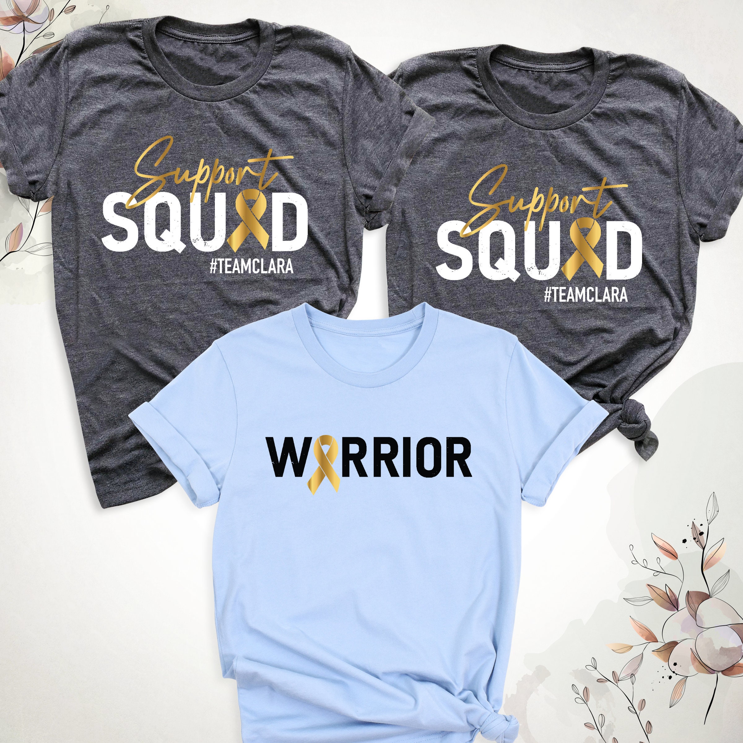Childhood Cancer Support Squad Team T-shirt, Childhood Cancer Awareness ...