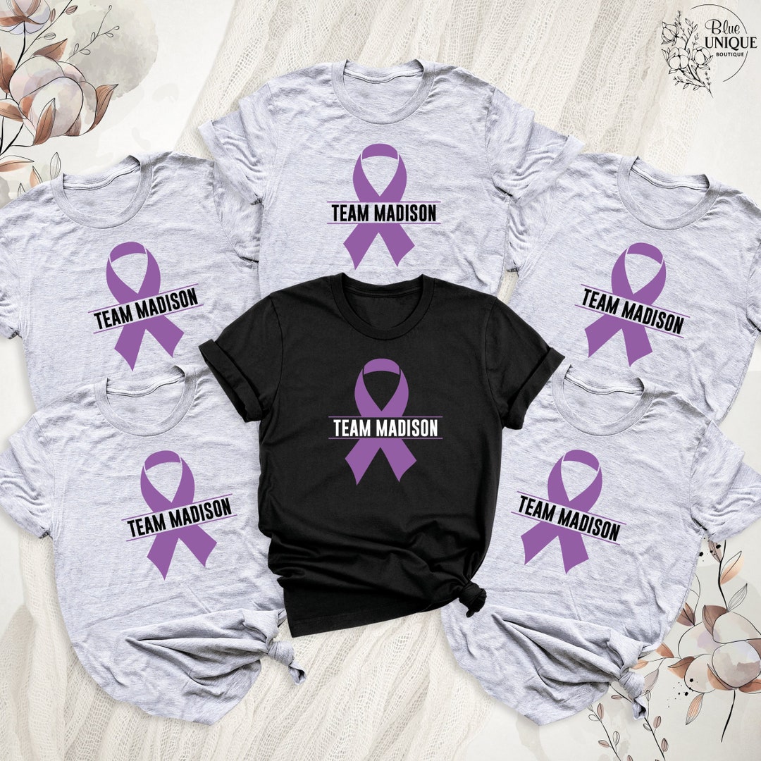 Pancreatic Cancer Shirt, Purple Ribbon Shirt, Custom Cancer Shirt ...