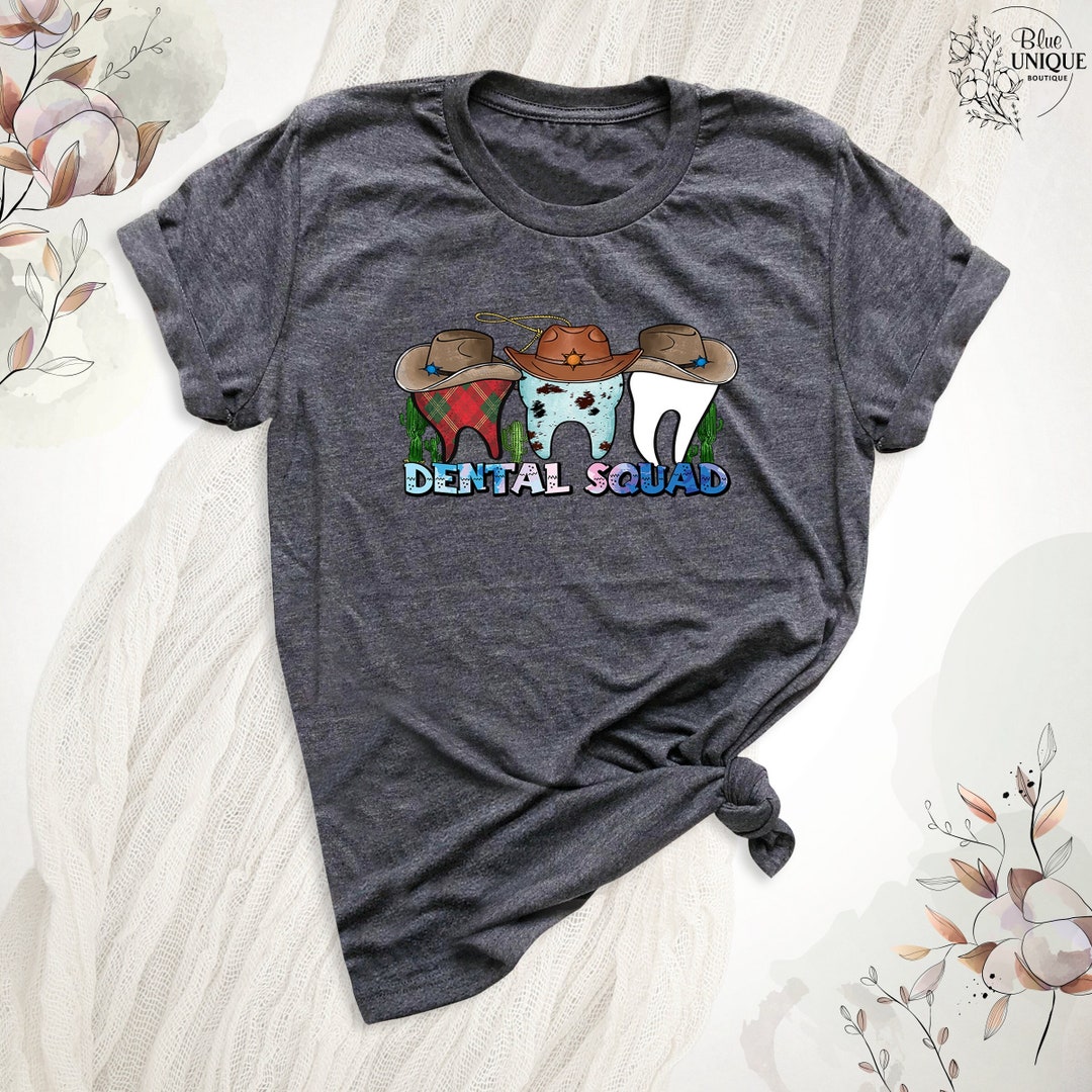 Cowboy Tooth Dental Squad Leopard Teeth Shirt, Dental Student Shirt ...