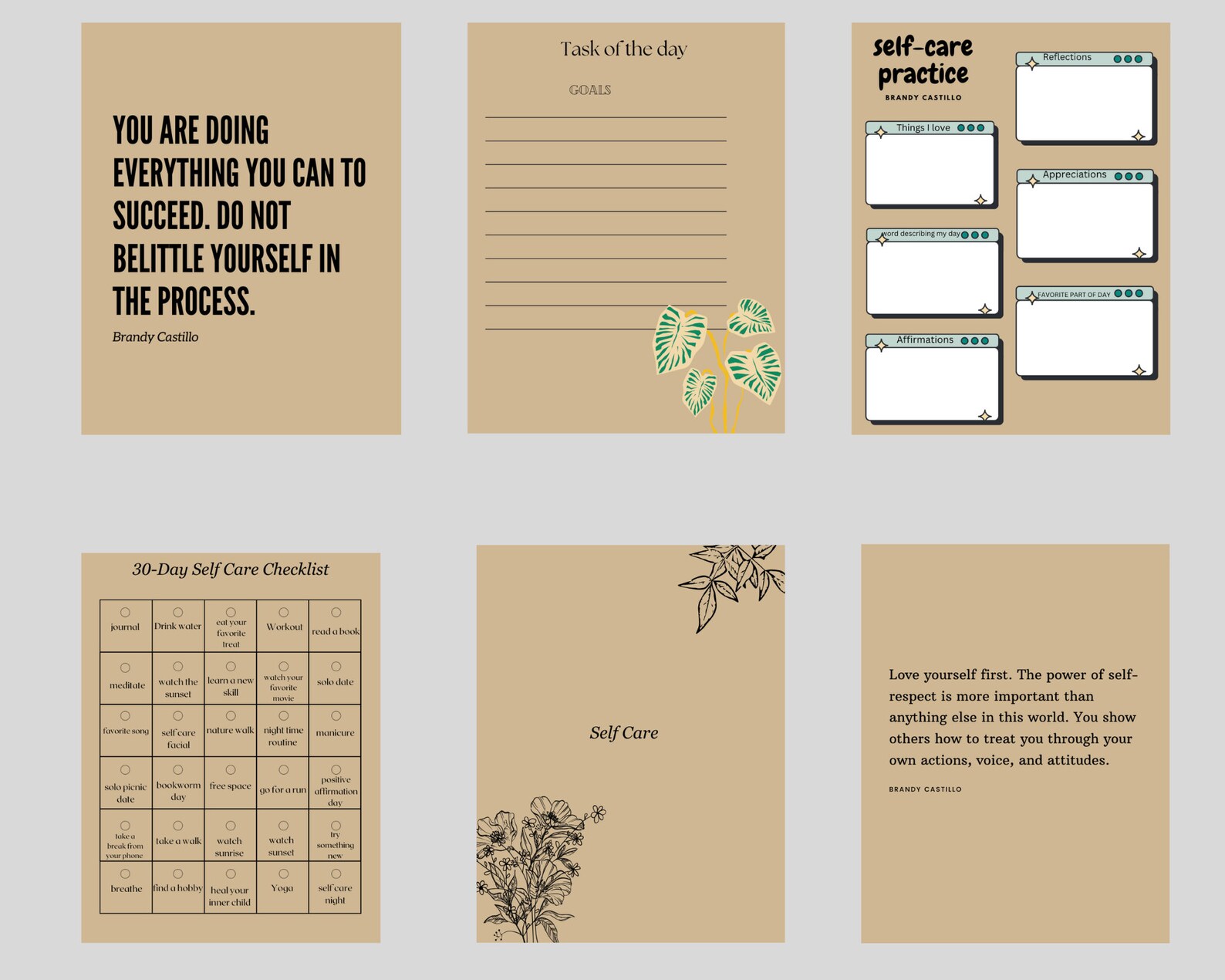 Self Care Digital Journal, Printable & Instant Download, Printable ...