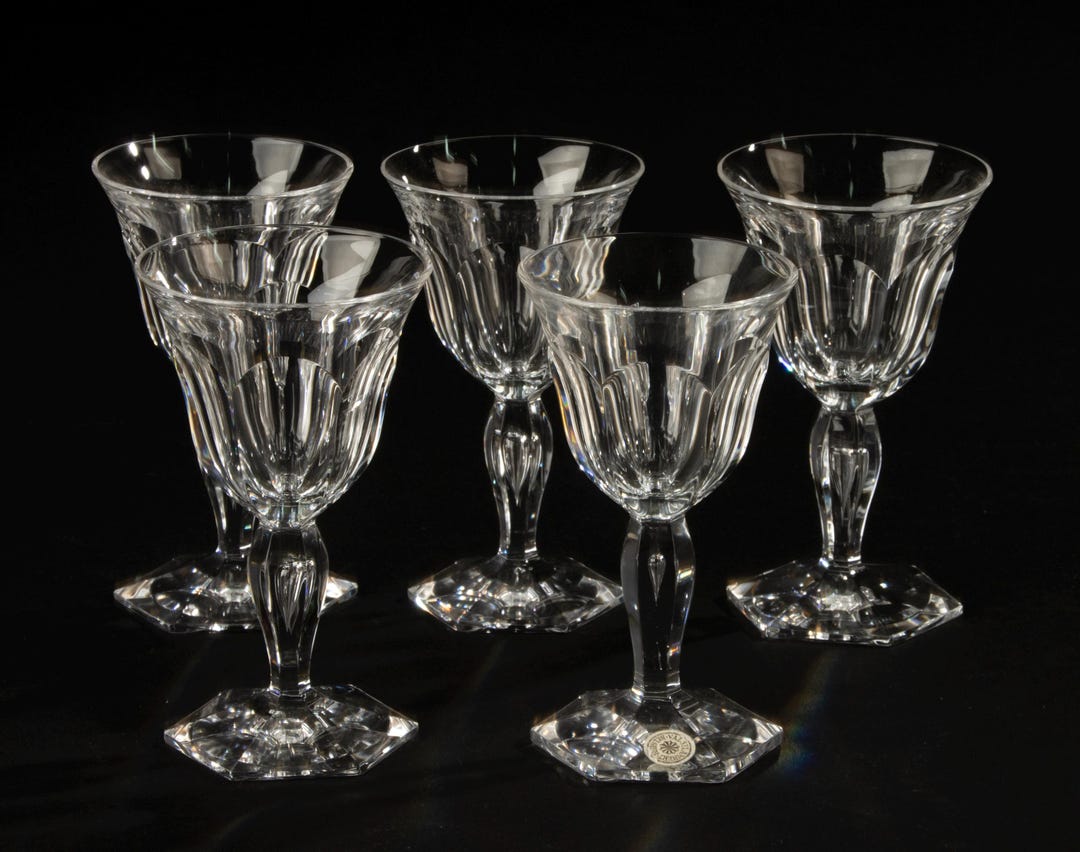 Set of 5 Wine Glasses - Val Saint Lambert - Etsy