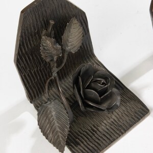 A Pair Iron Bookends - Roses - Etsy