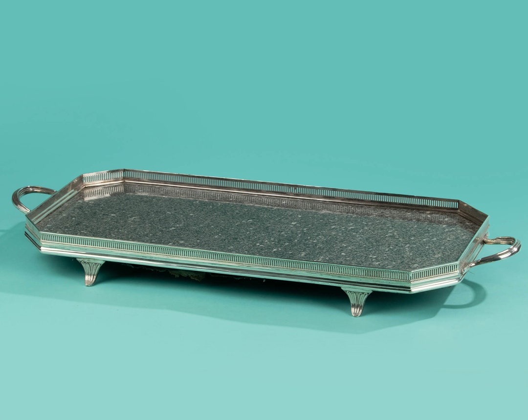 Antique Silver Plated Tray - Etsy