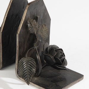 A Pair Iron Bookends - Roses - Etsy