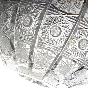 Vintage Crystal Cut Vase Star Pattern - Etsy