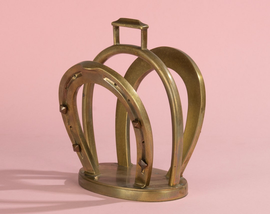 Vintage Horseshoe Letter Stand - Bronze and Brass - Etsy