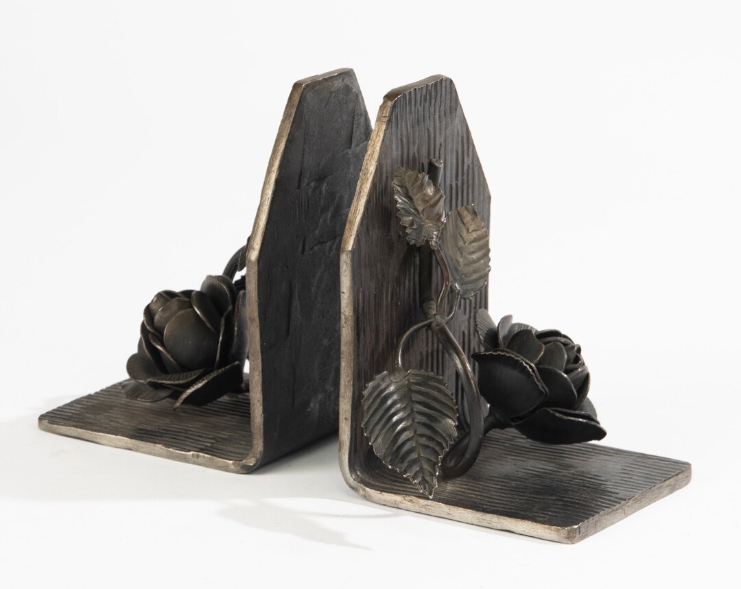 A Pair Iron Bookends - Roses - Etsy