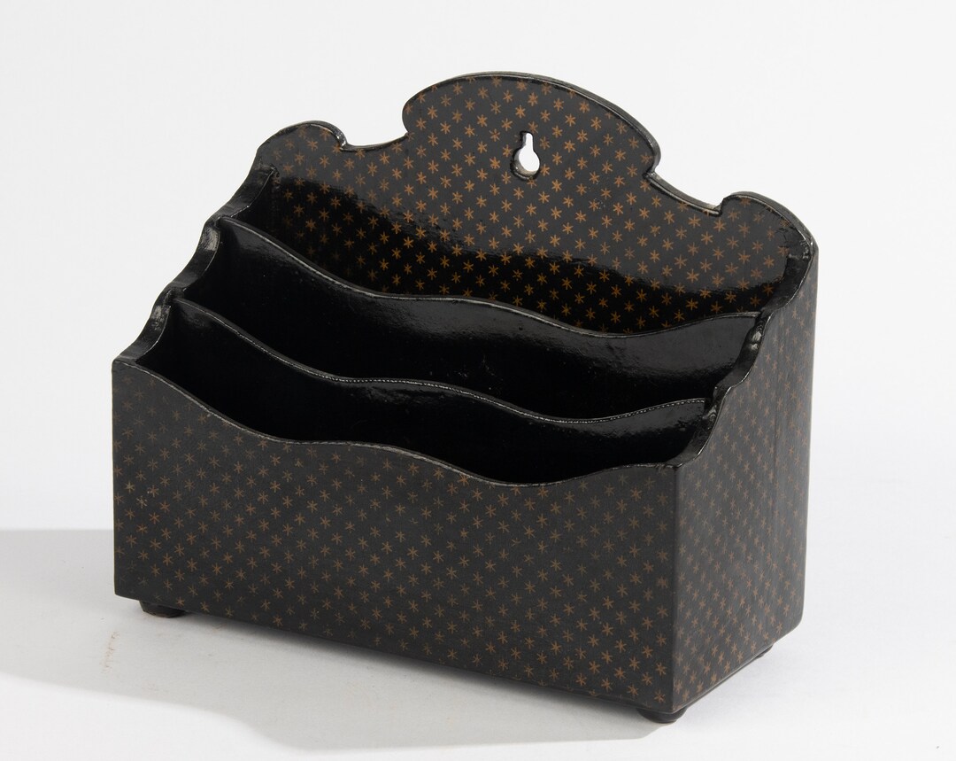 Letter Rack - Black Lacquered Wood - Etsy