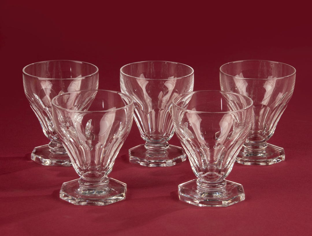 Set of 5 Wine Glasses - Val Saint Lambert - Aurillac - Etsy