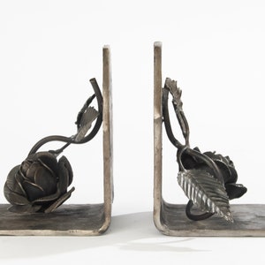 A Pair Iron Bookends - Roses - Etsy