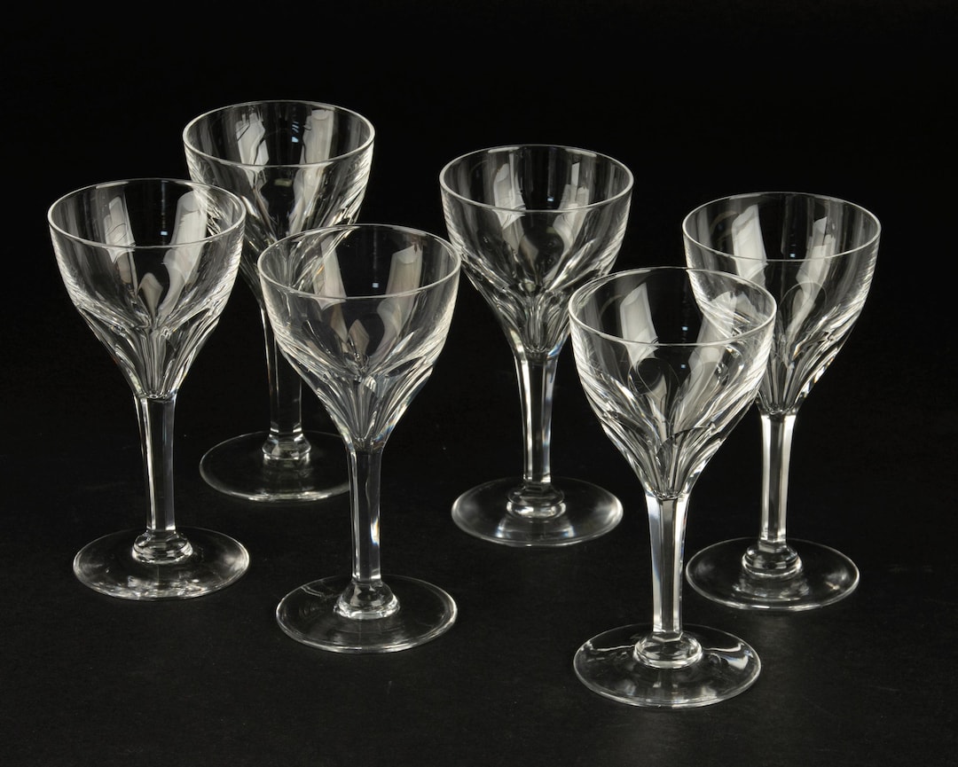 Set of 6 Wine Glasses - Val Saint Lambert - Nestor Model - Crystal - Etsy