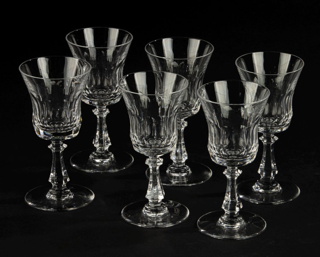 Set of 6 Wine Glasses - Val Saint Lambert - Crystal - Etsy
