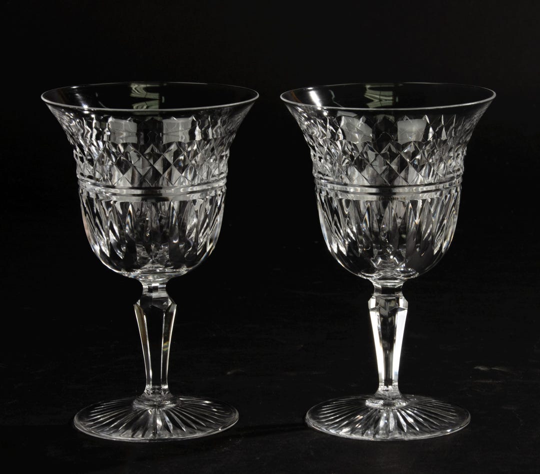 Set of 2 Large Wine Glasses - Val Saint Lambert - Calvados Cavendish - Etsy