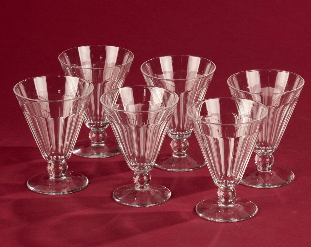 Set of 6 Wine Glasses - Val Saint Lambert - Eurel - Etsy
