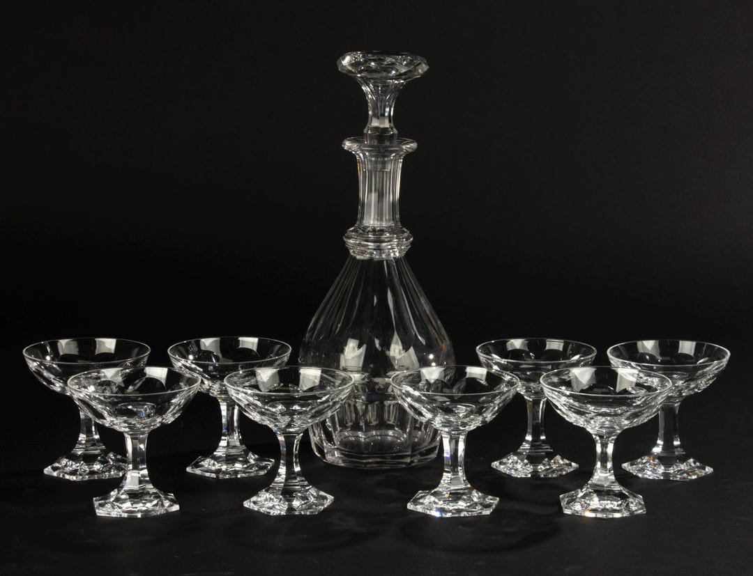9-piece Antique Crystal Drinking Set - Etsy