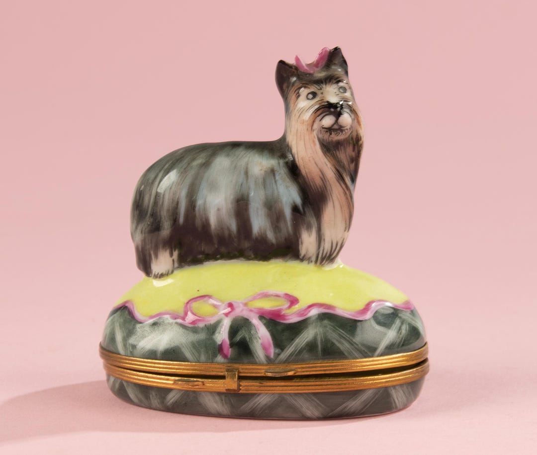 Little Pill Box Limoges Hand Painted Yorkshire Terrier - Etsy