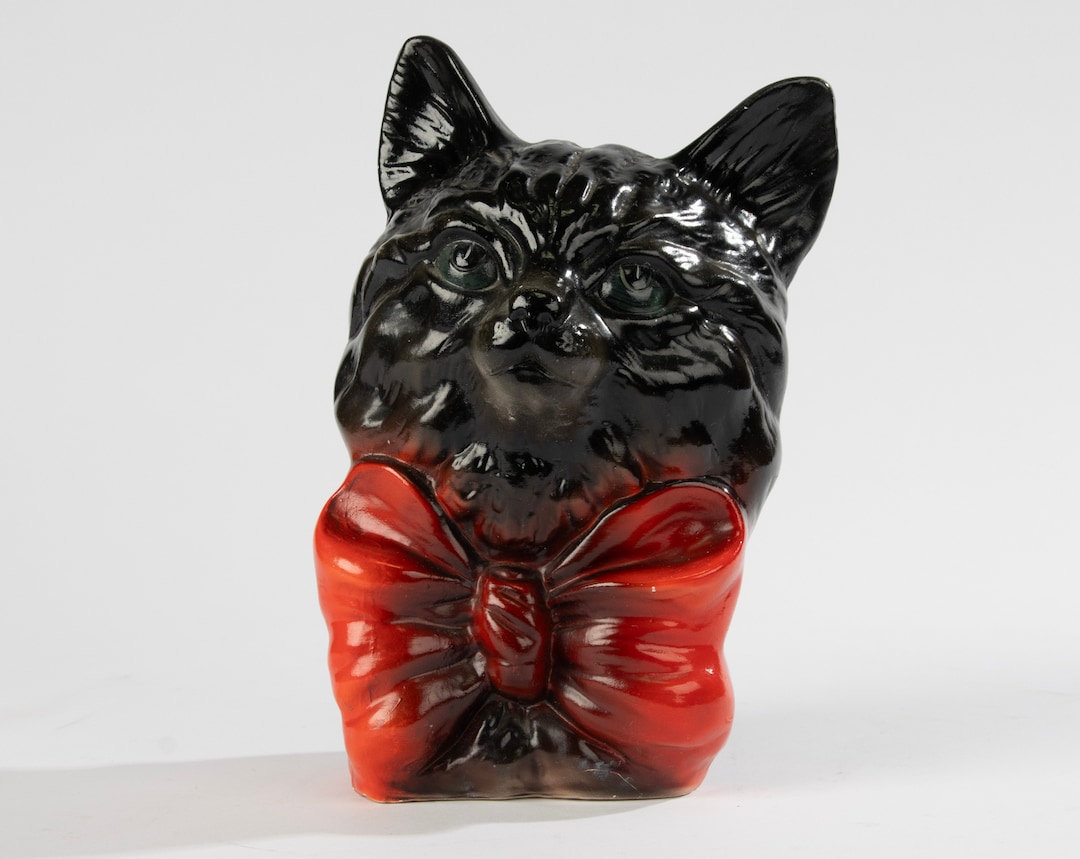 Vintage Ceramic Money Box - Black Cat - Etsy
