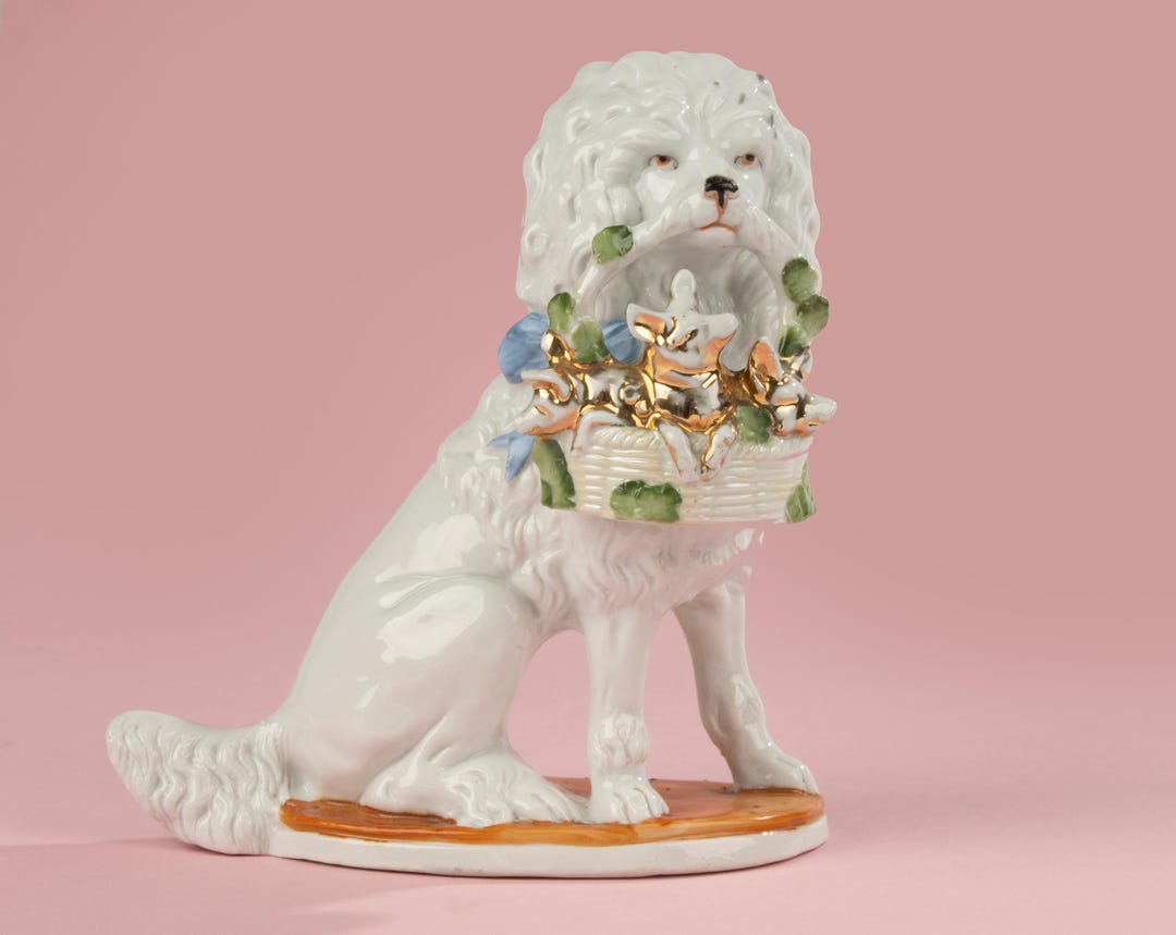 Antique Porcelain Dog Figurine - Staffordshire - Etsy