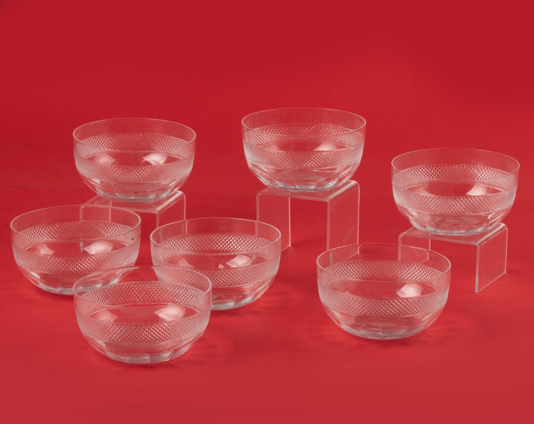 7-piece Set Antique Crystal Bowls - Etsy