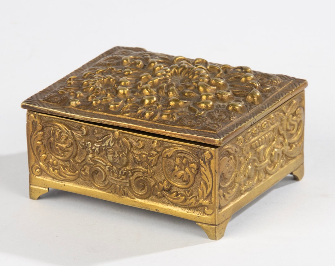 Antique Decorative Brass Box - Etsy