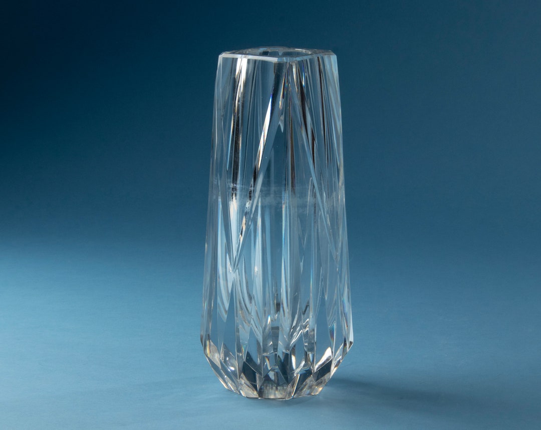Vintage Clear Crystal Vase - Val Saint Lambert - Piece Unique - Etsy