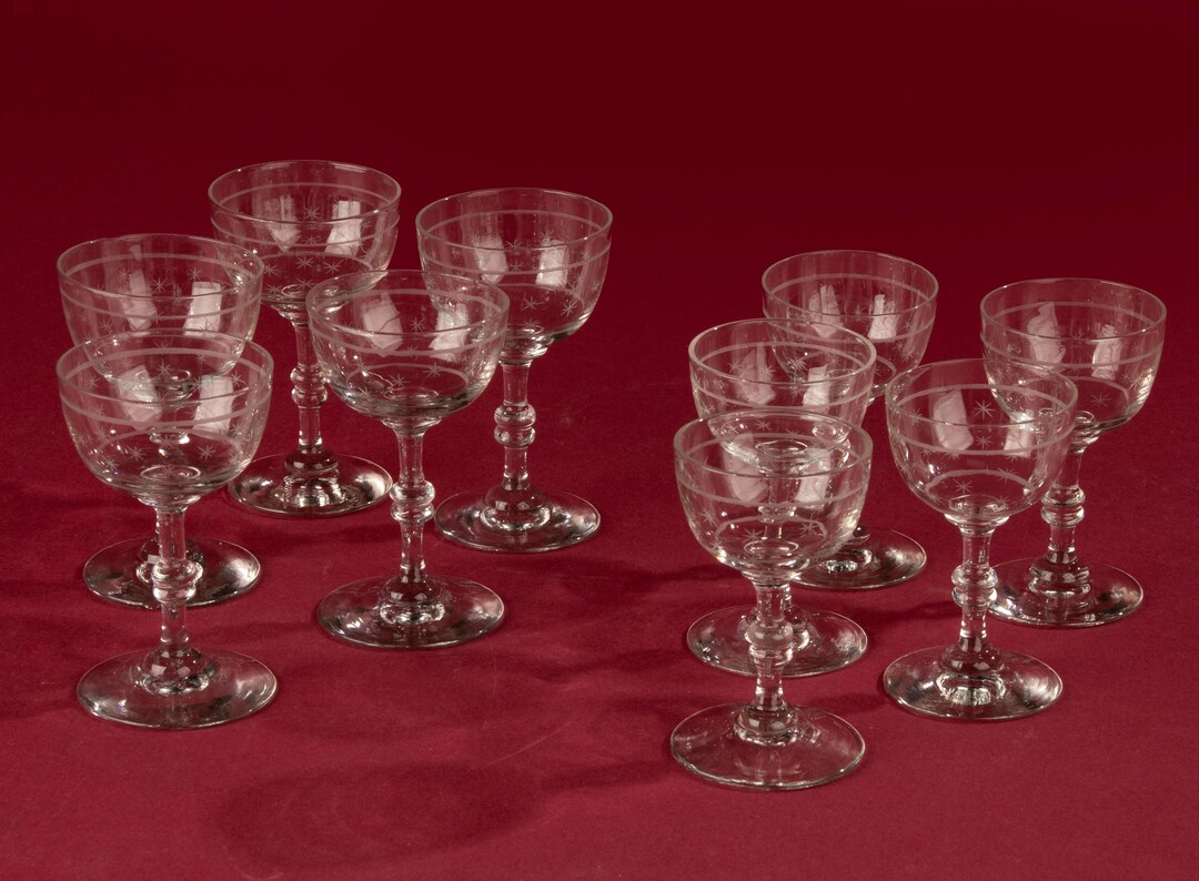 Set of 10 Small Antique Glasses - Etsy