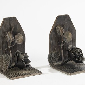 A Pair Iron Bookends - Roses - Etsy