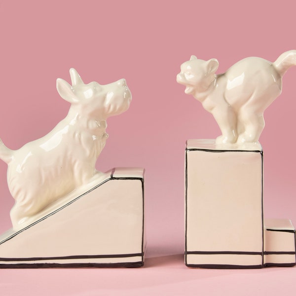 Ceramic Cat Bookends - Etsy