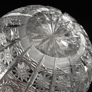 Vintage Crystal Cut Vase Star Pattern - Etsy