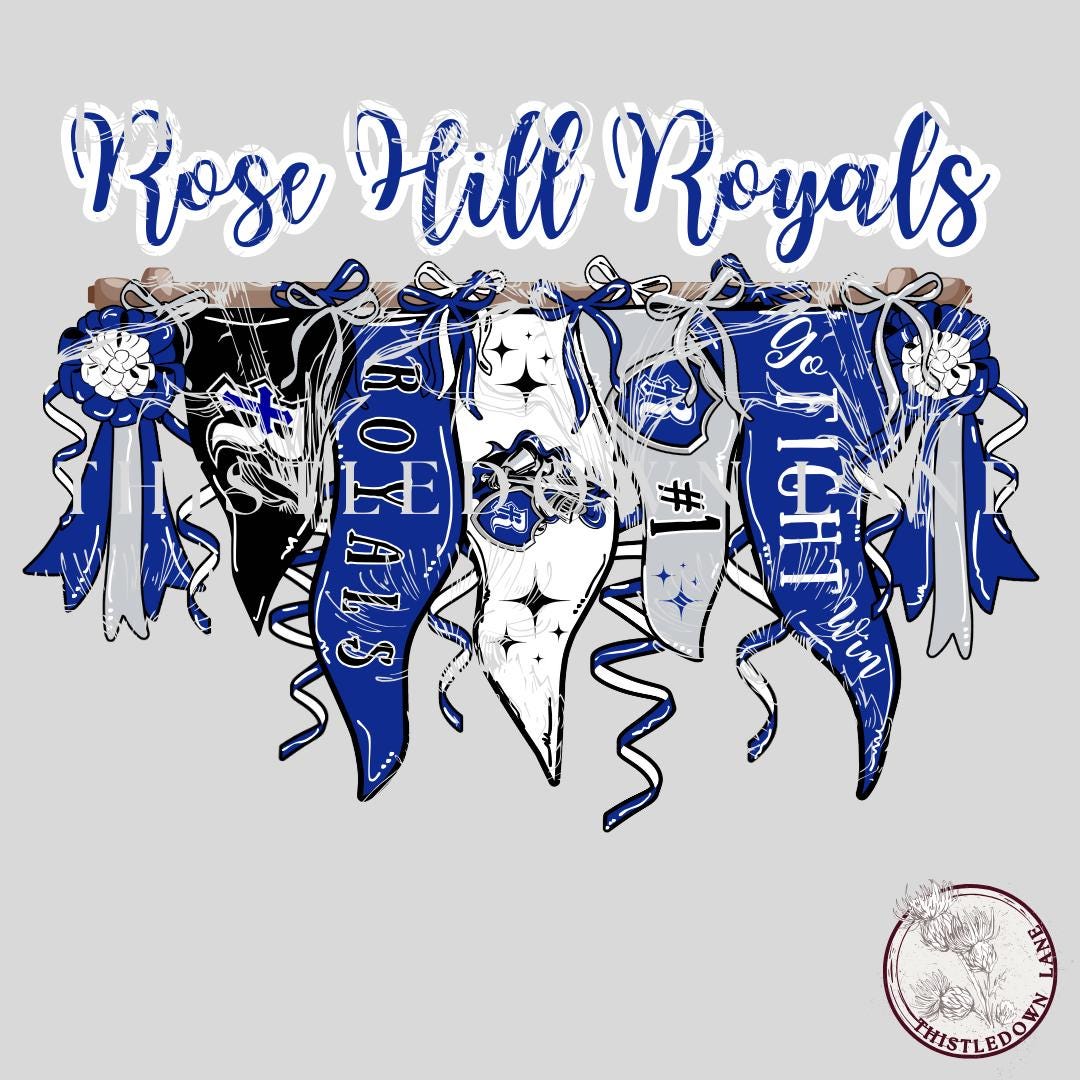 Rose Hill Royals Pennant| Flags| Pennant Png |royal Design | DTF ...