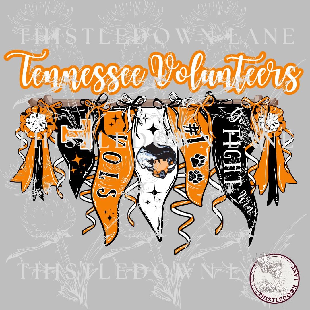 Tennessee Volunteers Pennant Flags Pennant Png UT Design DTF Transfer ...