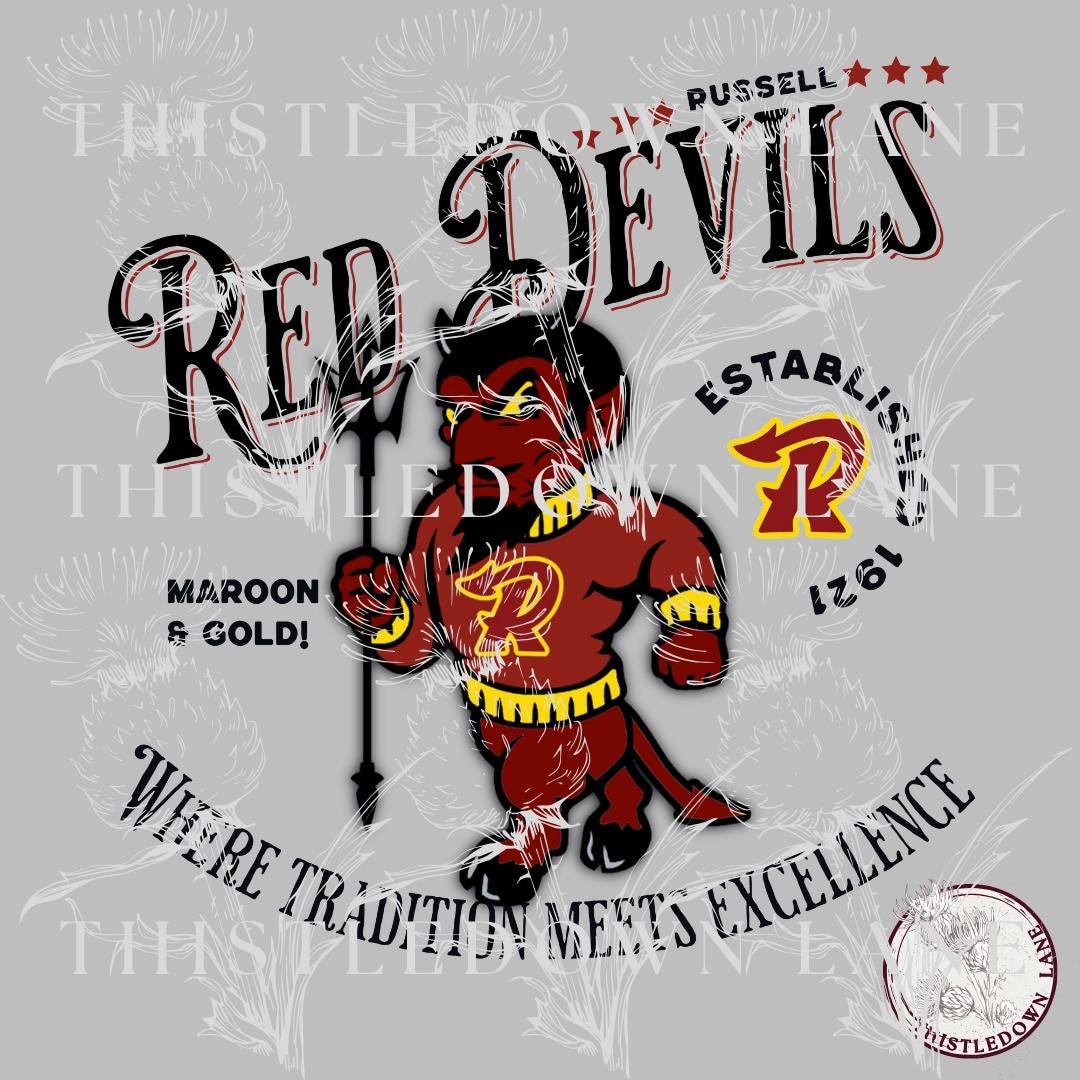Russell Red Devil Vintage-inspired PNG | Strutting Red Devil| Red Devil ...