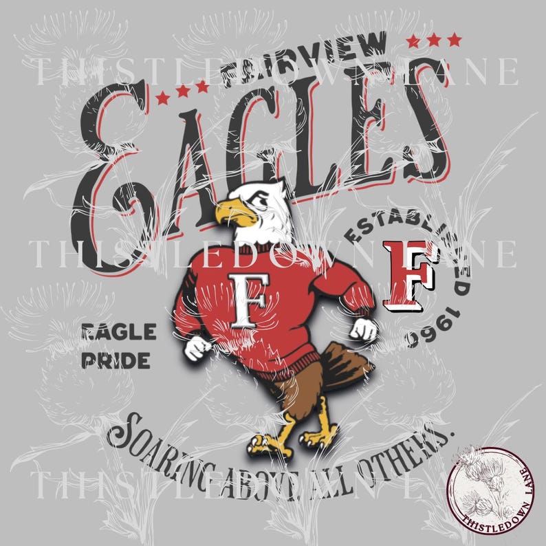 Fairview Eagles Vintage-inspired PNG | Strutting Eagle| Eagle Vintage ...