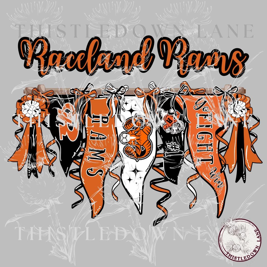 Raceland Rams Pennant| Flags| Pennant Png |royal Design | DTF Transfer ...