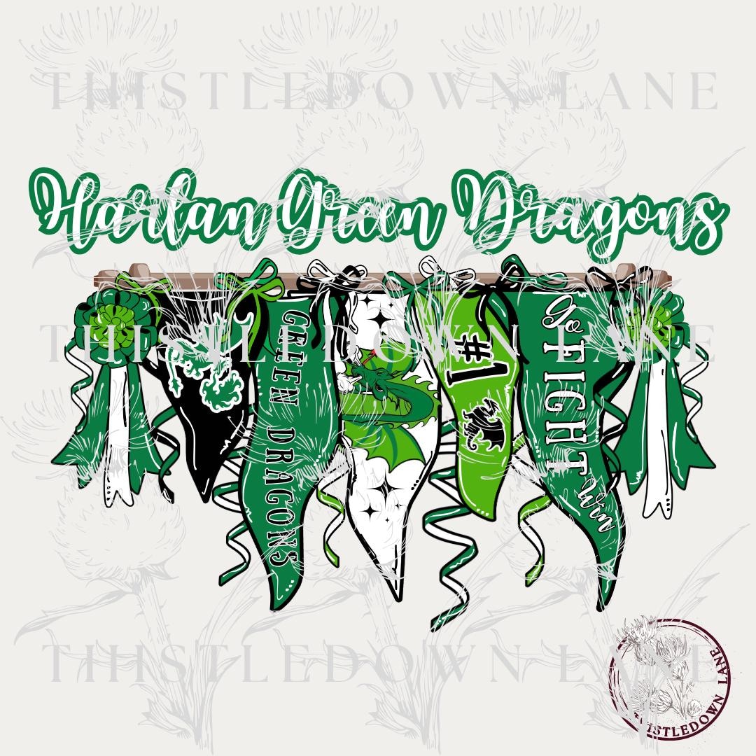 Harlan Green Dragons Pennant| Flags| Pennant Png | Harlan Design ...