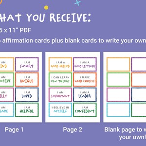 Affirmation Cards for Kids Kids Positivity Cards Printable Positive ...