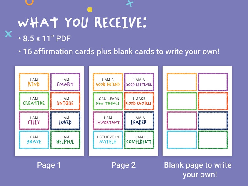 Affirmation Cards for Kids | Kids Positivity Cards | Printable Positive ...