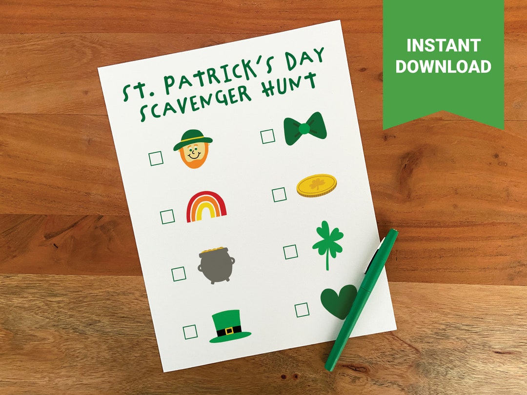 St. Patrick's Day Scavenger Hunt for Kids St. Patrick's Day Activity ...
