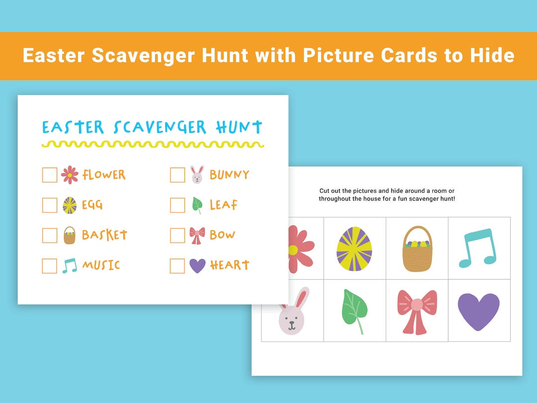 Easter Scavenger Hunt for Kids With Picture Cards| Easter Treasure Hunt ...