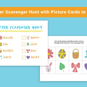 Easter Scavenger Hunt for Kids With Picture Cards Easter Treasure Hunt ...