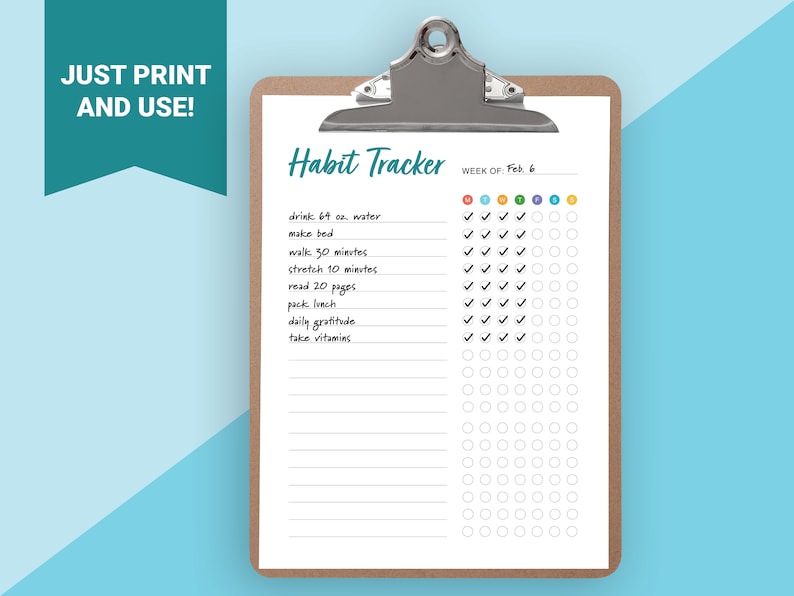 Habit Tracker | Habit Tracker Printable | Goal Tracker | Habit Tracker ...