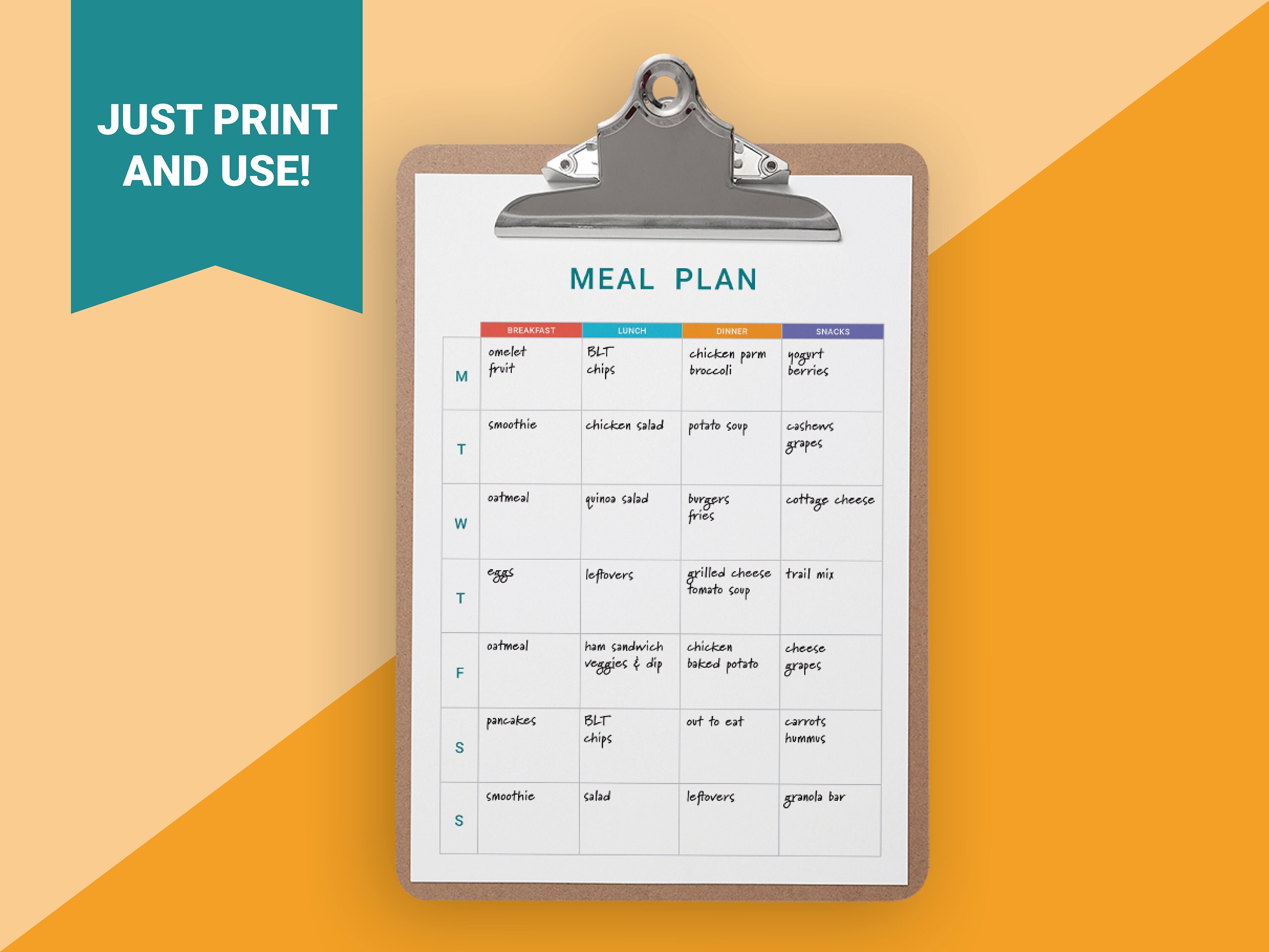 Weekly Meal Planner | Meal Planner | Menu Planner | Meal Planning ...