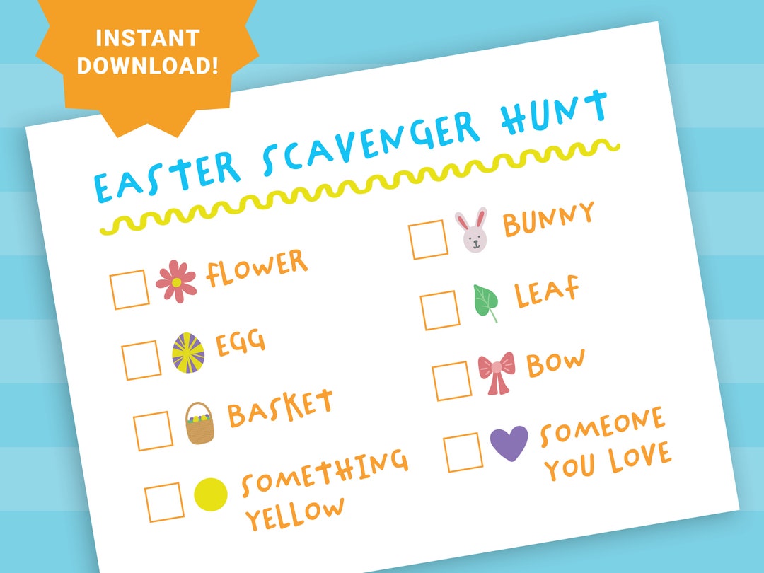 Easter Scavenger Hunt for Kids | Easter Treasure Hunt | Easter Activity ...