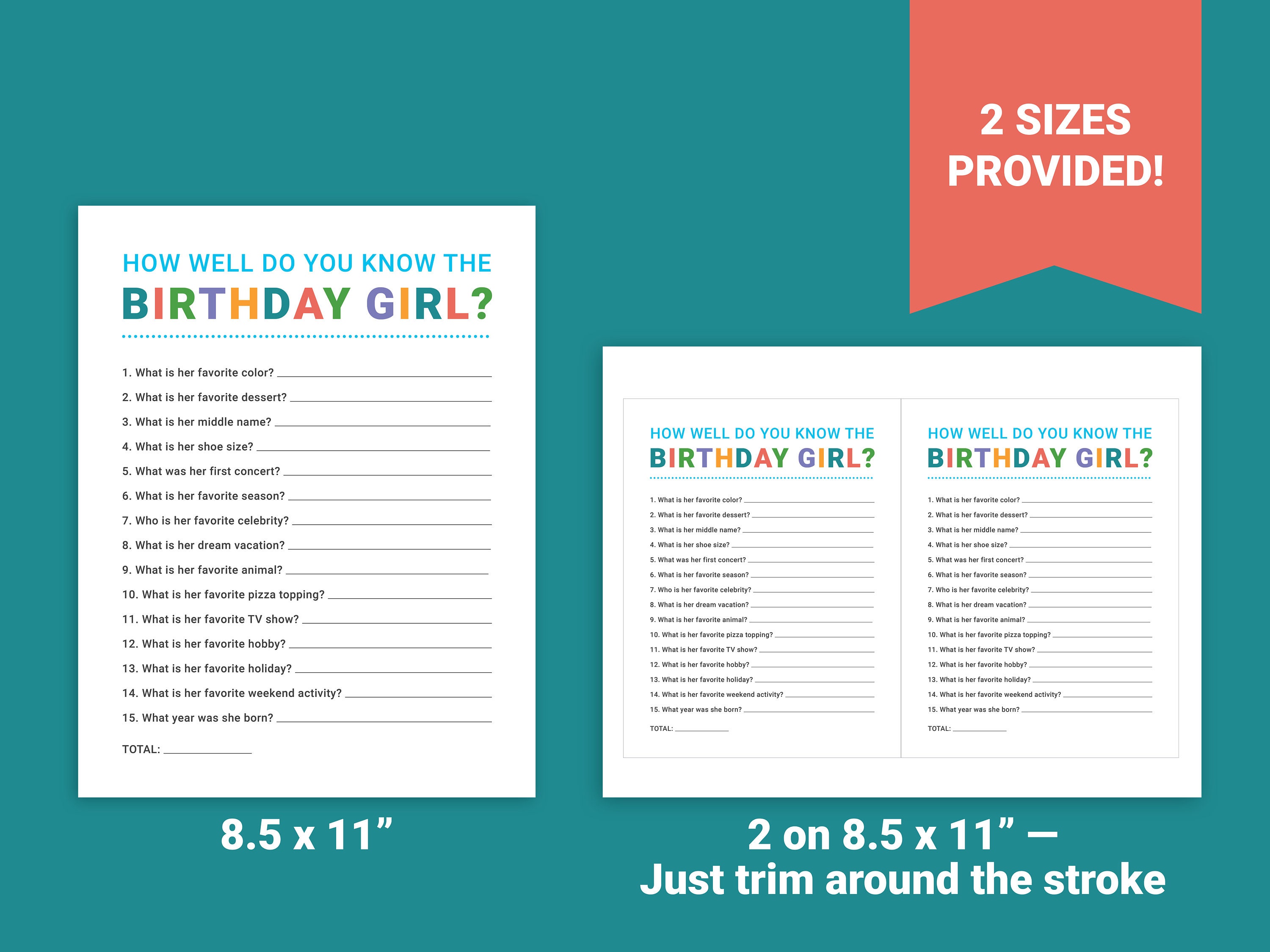 How Well Do You Know the Birthday Girl Game | Birthday Party Games for ...