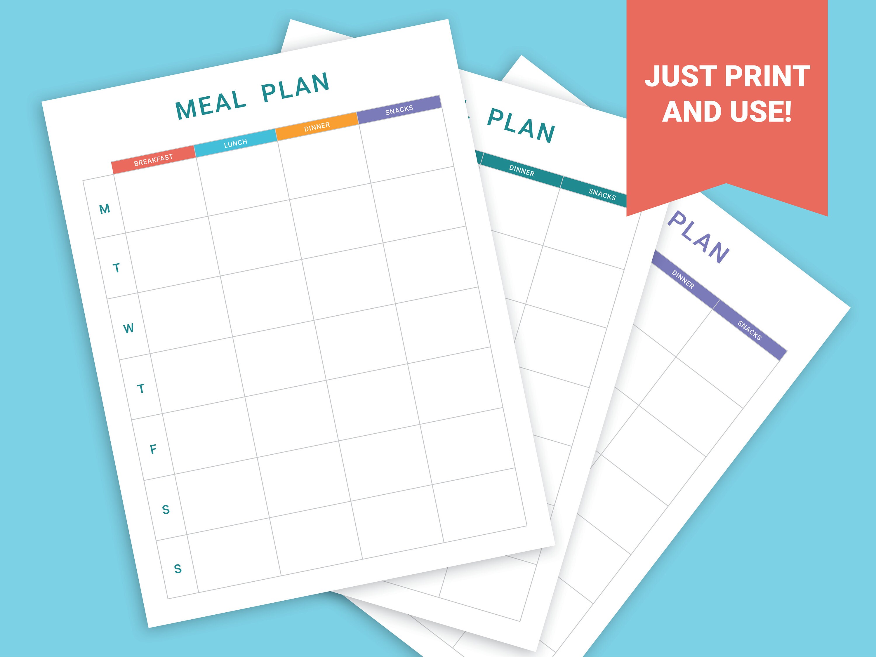 Menu Download Printable and Weekly Menu Planner Template | Weekly Menu ...