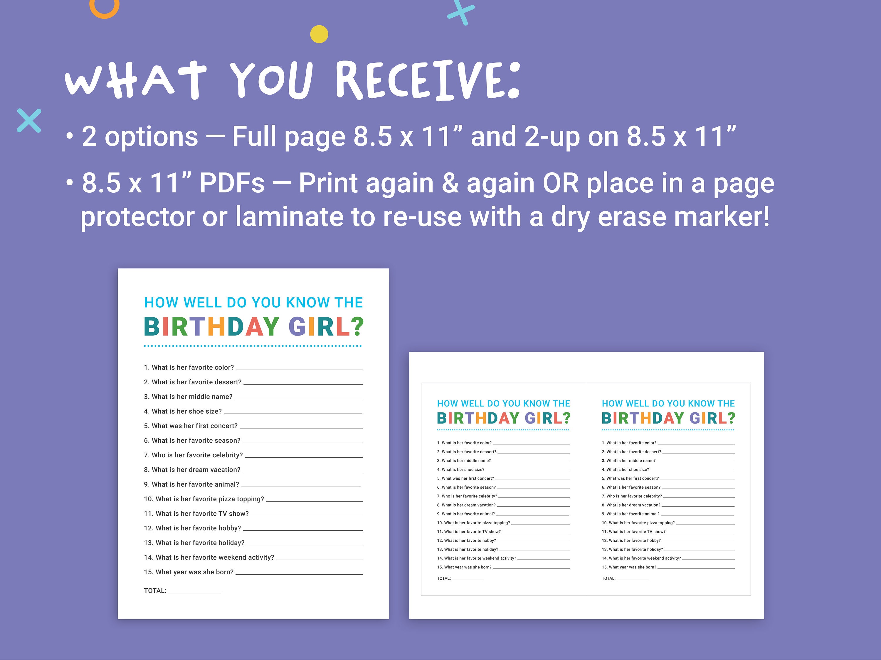 How Well Do You Know the Birthday Girl Game | Birthday Party Games for ...