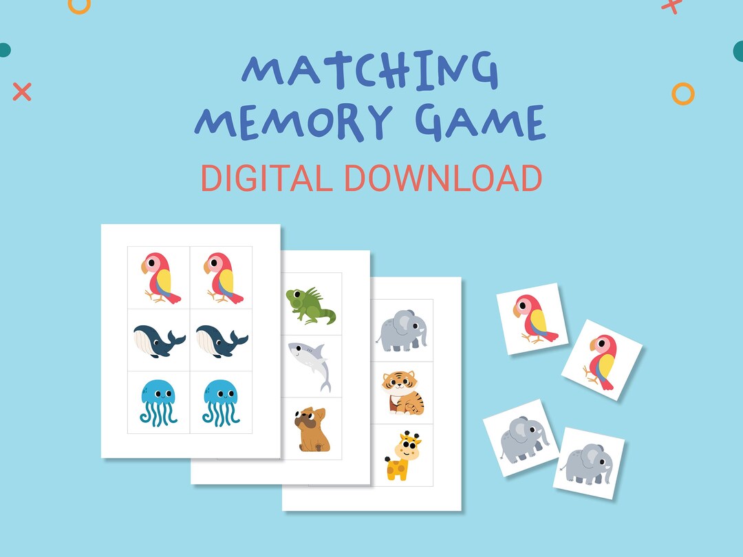 Animals Matching Game for Kids, Memory Game, Kids Animal Matching ...