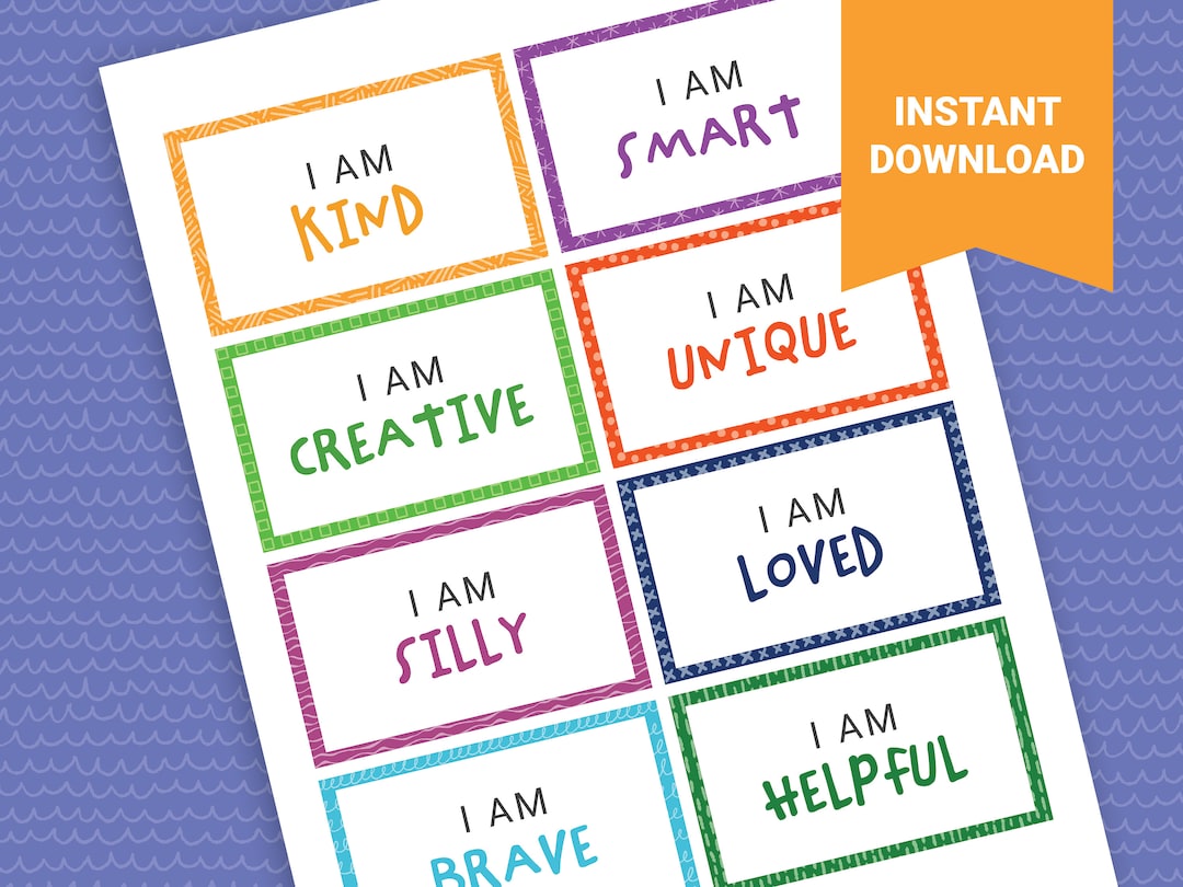Affirmation Cards for Kids | Kids Positivity Cards | Printable Positive ...
