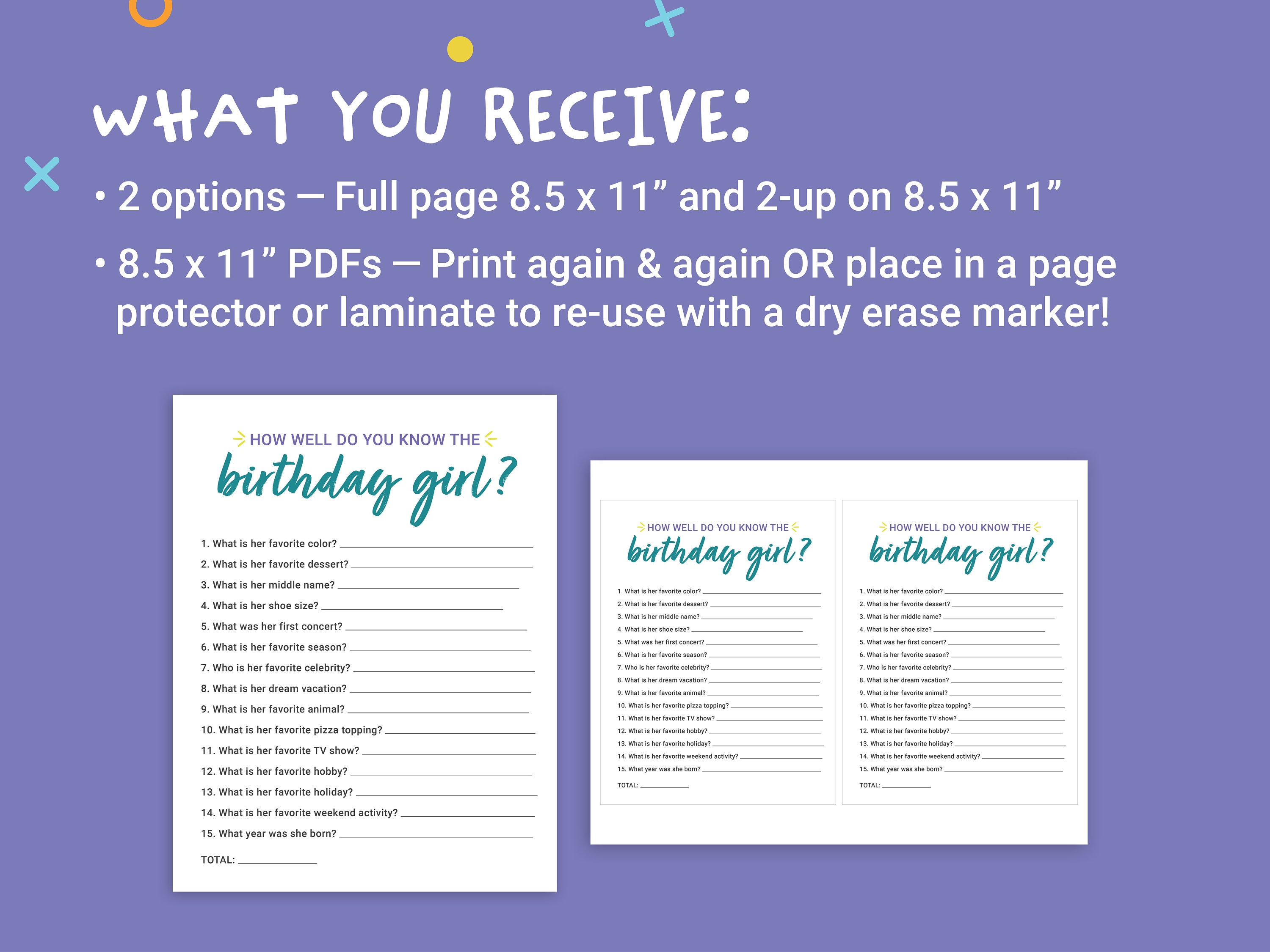 How Well Do You Know the Birthday Girl Game Birthday Party Games for ...