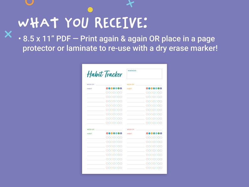 Habit Tracker | Habit Tracker Printable | Goal Tracker | Habit Tracker ...